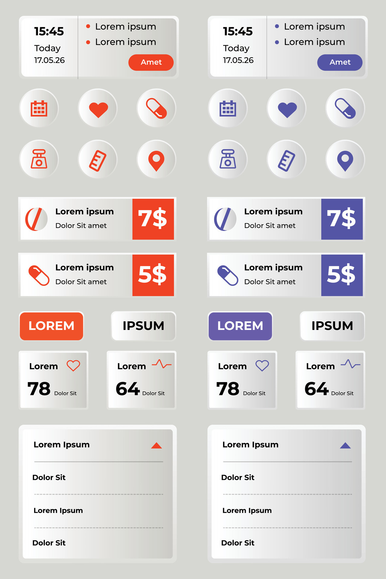 Gradient Ui Ux Elements Collection Set 46995001 Vector Art At Vecteezy