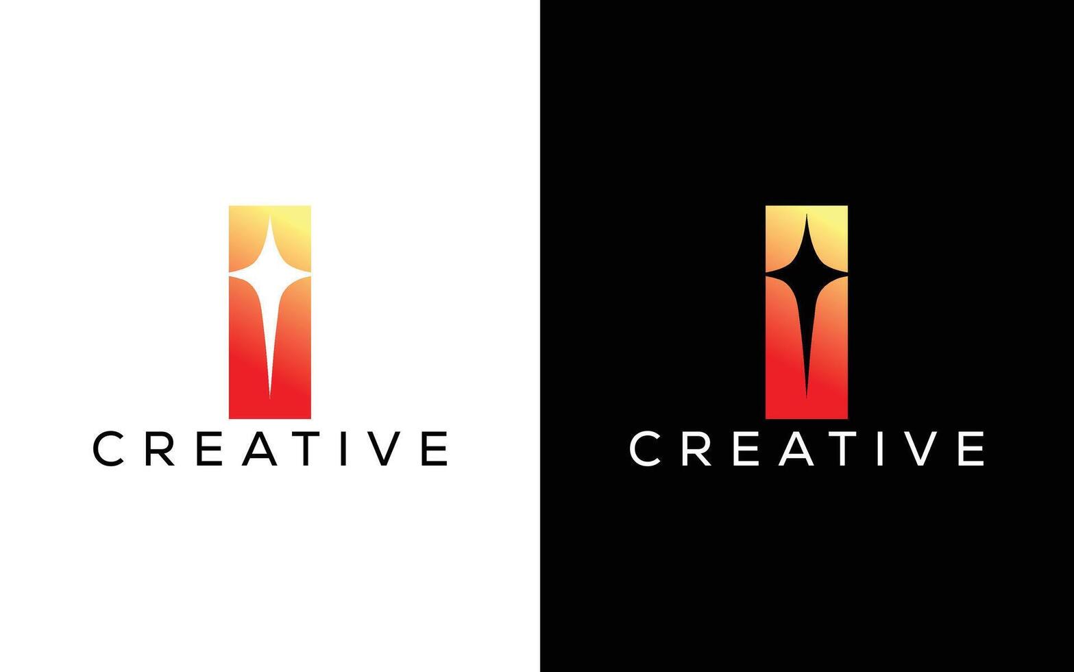 Minimalist professional letter i spark logo design template. Letter i flare light spark logo ...