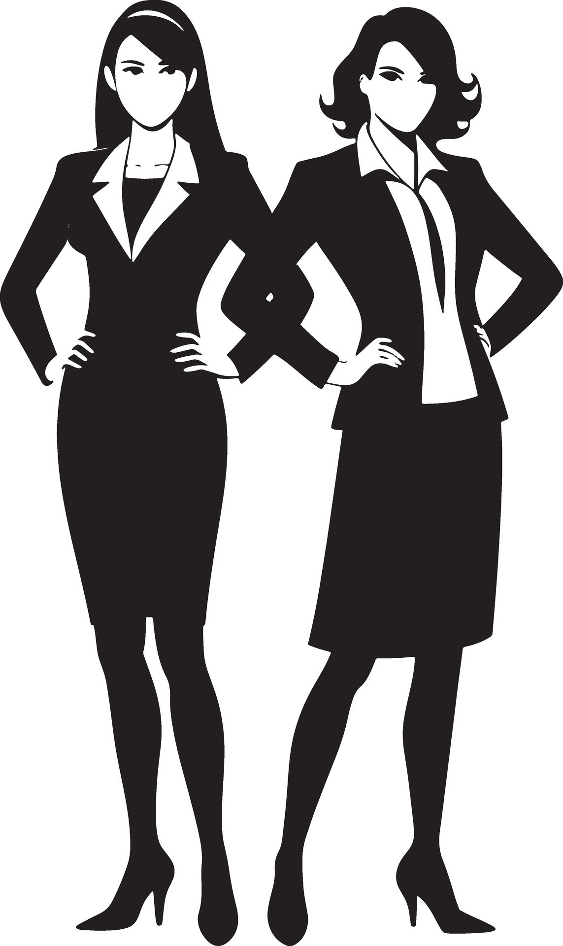 silhouette of businesswomen illustration black and white 47014287 ...