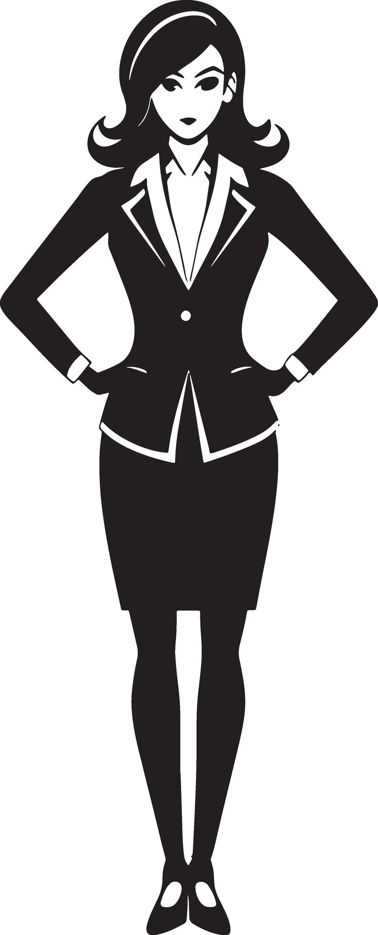 silhouette of businesswomen illustration black and white 47014298 ...