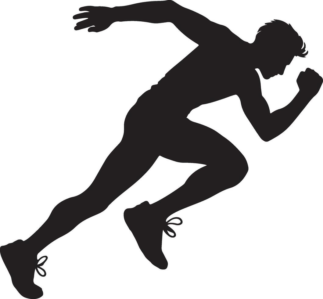 Male athlete running fast isolated on white background 47020109 Vector ...