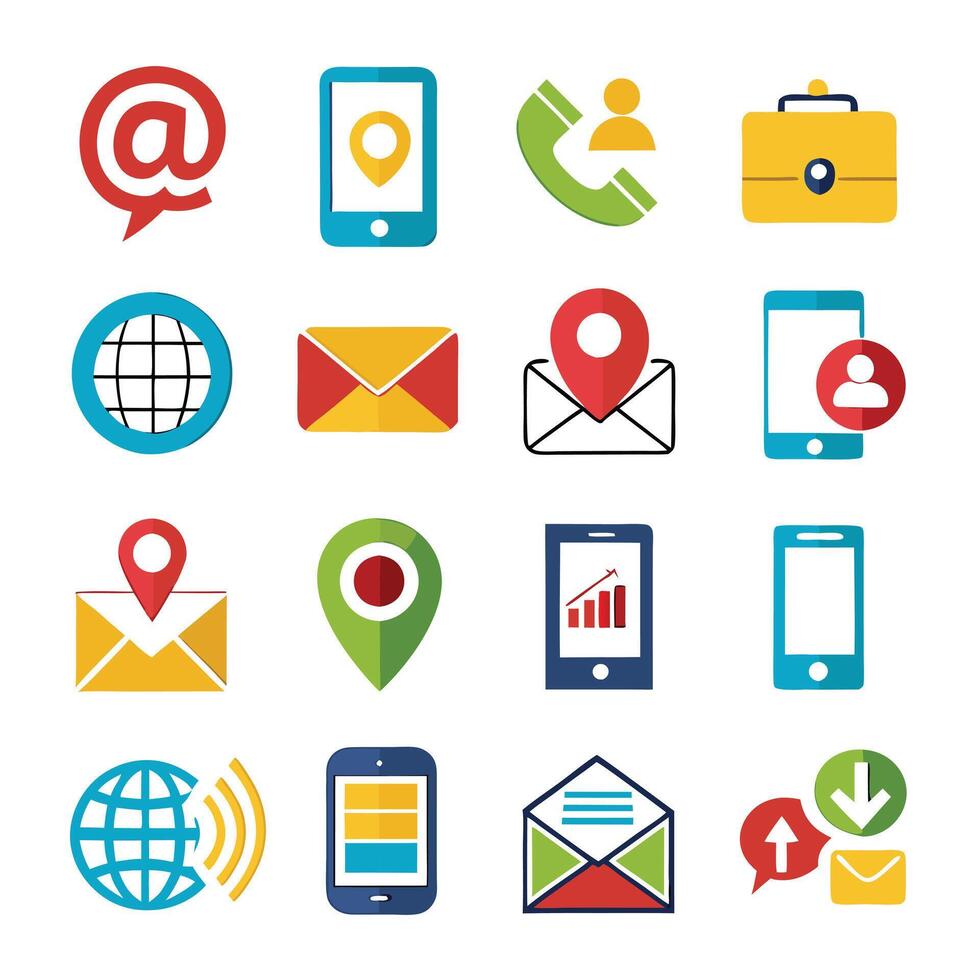 Contact Us icon set collection for websites and mobile applications ...