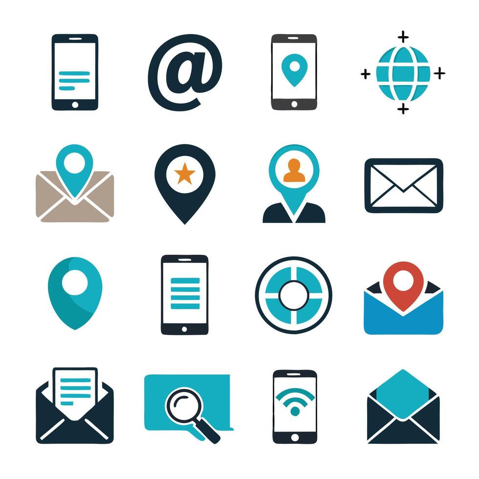 Contact Us icon set collection for websites and mobile applications ...