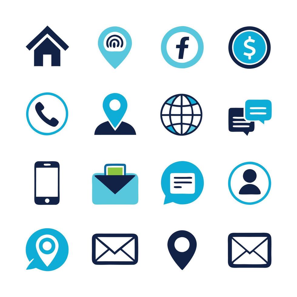 Contact Us icon set collection for websites and mobile applications ...