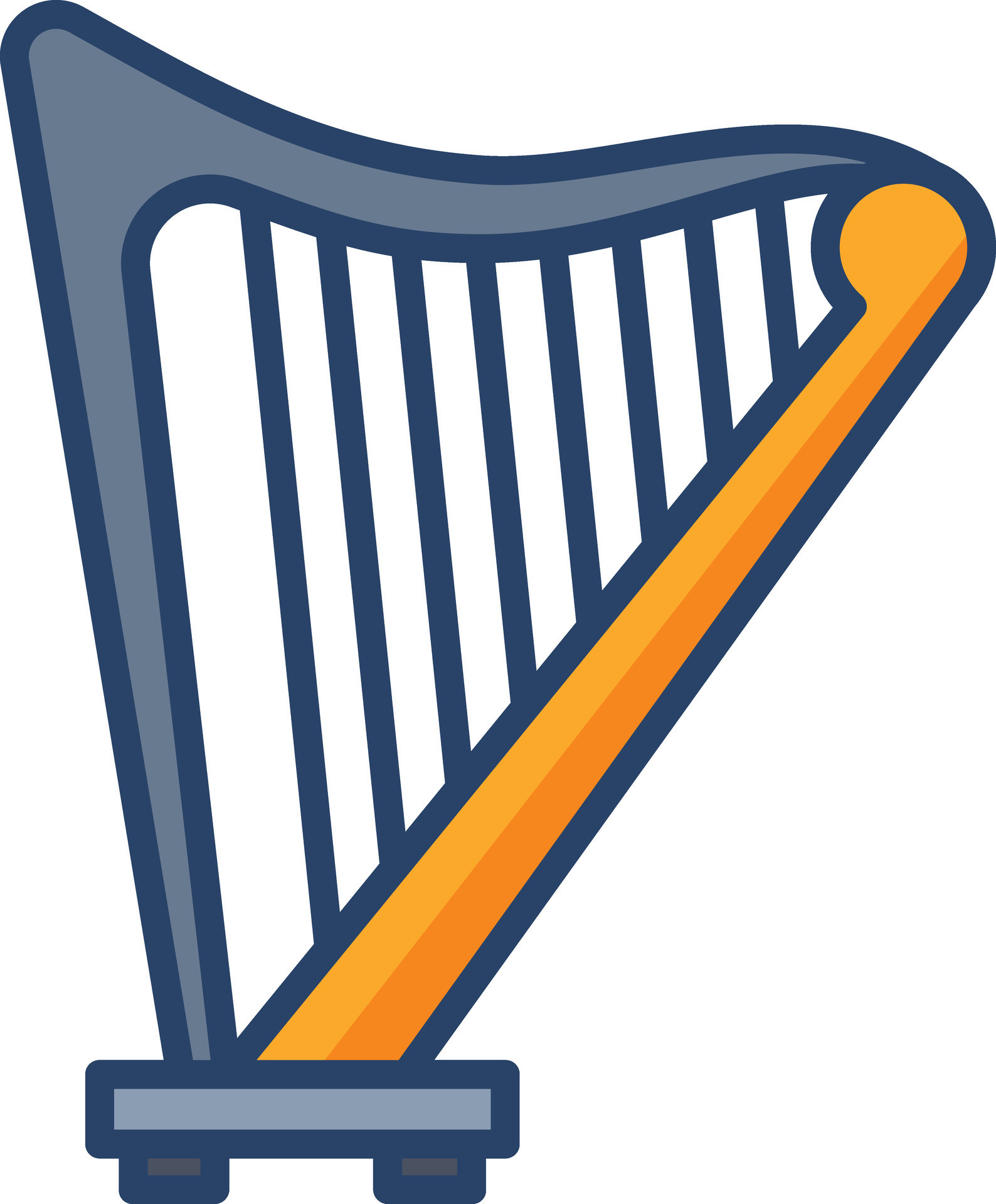Harp linear color illustration 47031491 Vector Art at Vecteezy