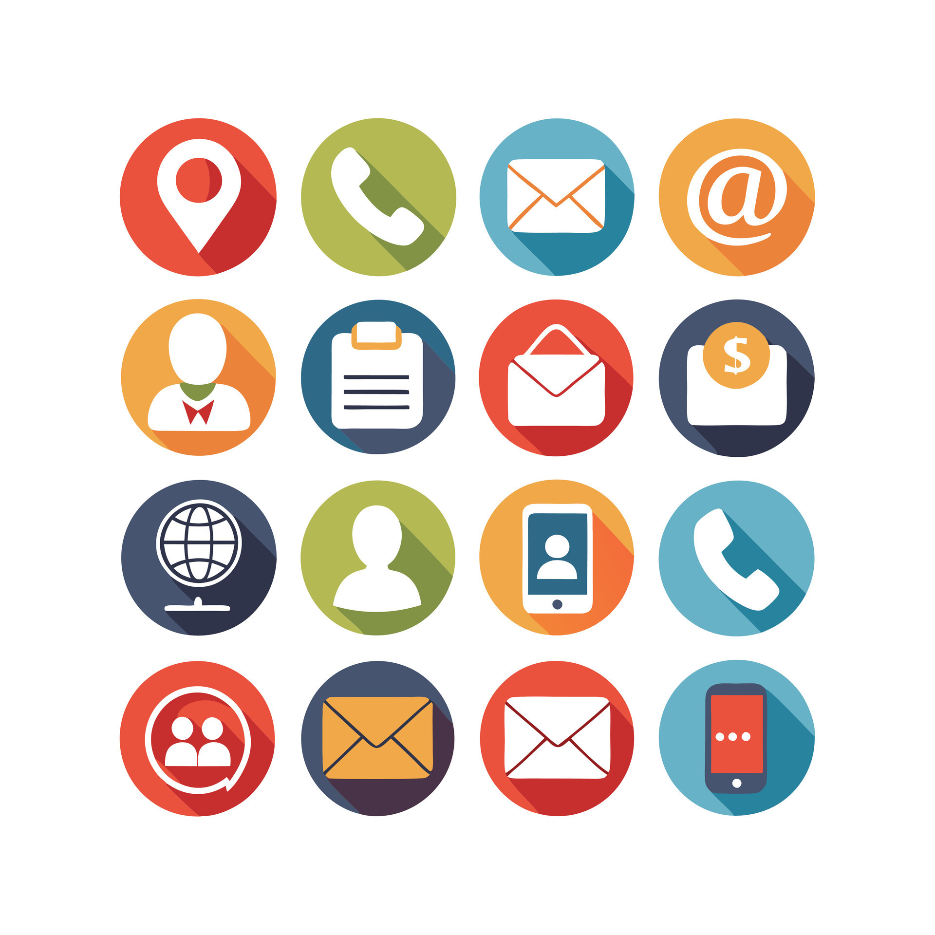 Contact Us icon set collection for websites and mobile applications ...