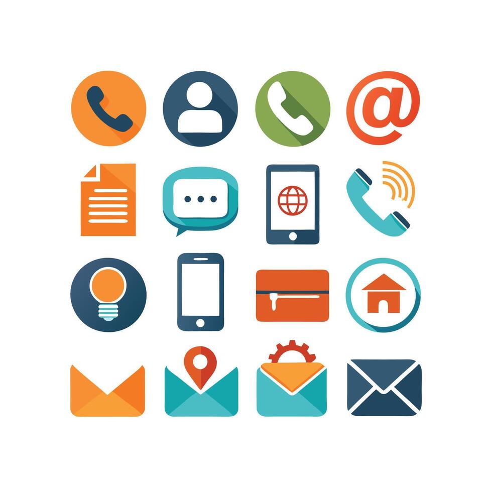 Contact Us icon set collection for websites and mobile applications ...