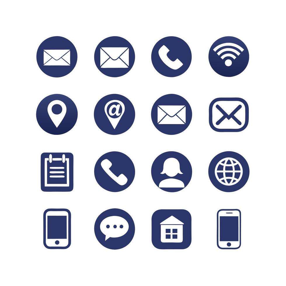 Contact Us icon set collection for websites and mobile applications ...