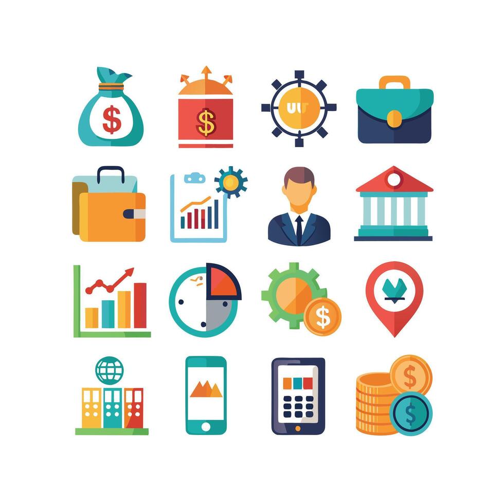 Business and Finance Icon Set Collection for Documents, Websites and ...