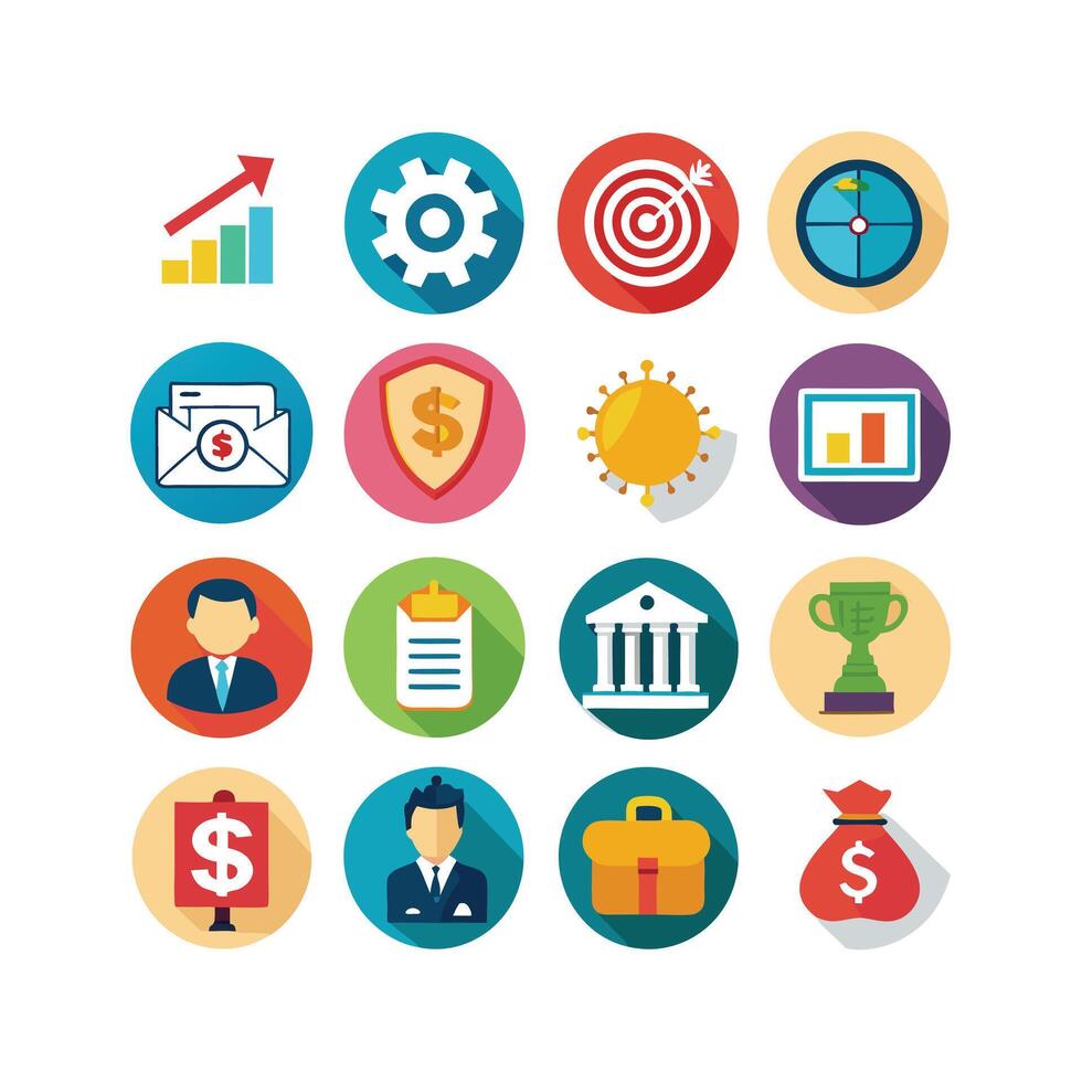 Business and Finance Icon Set Collection for Documents, Websites and ...