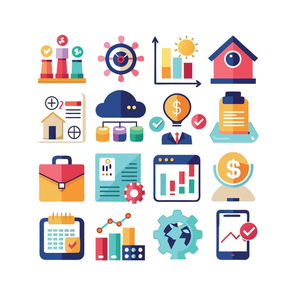 Business and Finance Icon Set Collection for Documents, Websites and ...