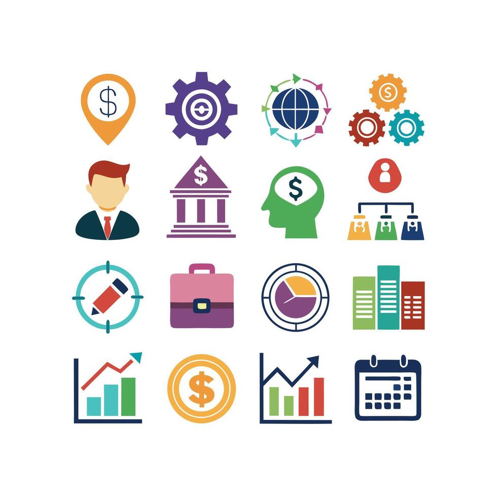 Business and Finance Icon Set Collection for Documents, Websites and ...