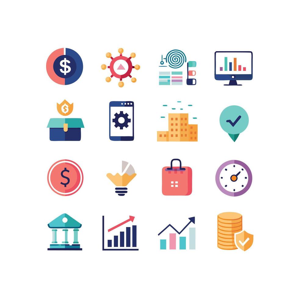 Business and Finance Icon Set Collection for Documents, Websites and ...