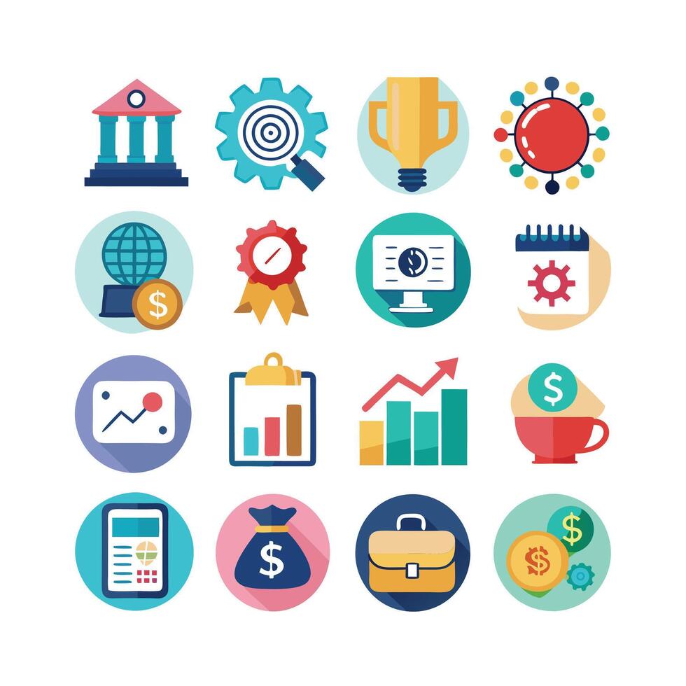 Business and Finance Icon Set Collection for Documents, Websites and ...