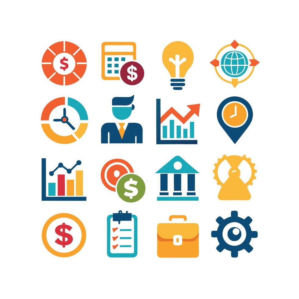 Business and Finance Icon Set Collection for Documents, Websites and ...