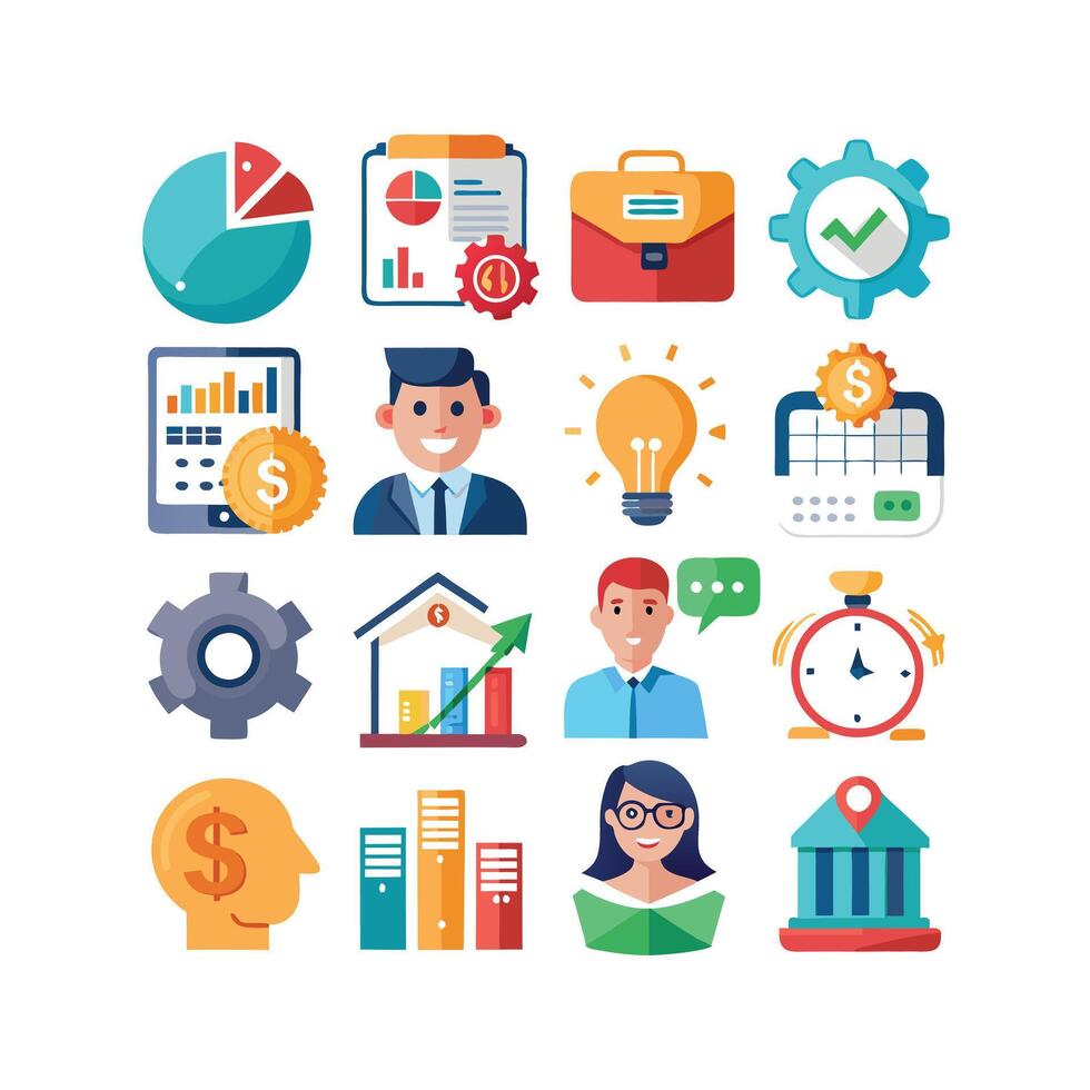 Business and Finance Icon Set Collection for Documents, Websites and ...