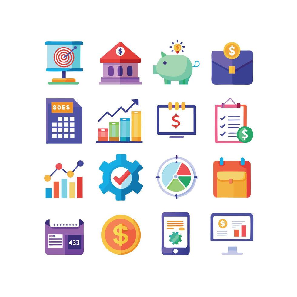Business and Finance Icon Set Collection for Documents, Websites and ...