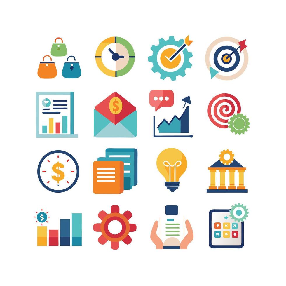 Business and Finance Icon Set Collection for Documents, Websites and ...