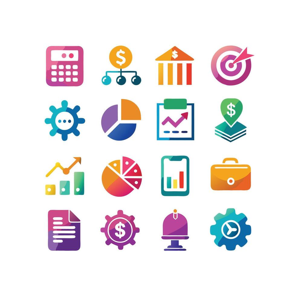 Business and Finance Icon Set Collection for Documents, Websites and ...