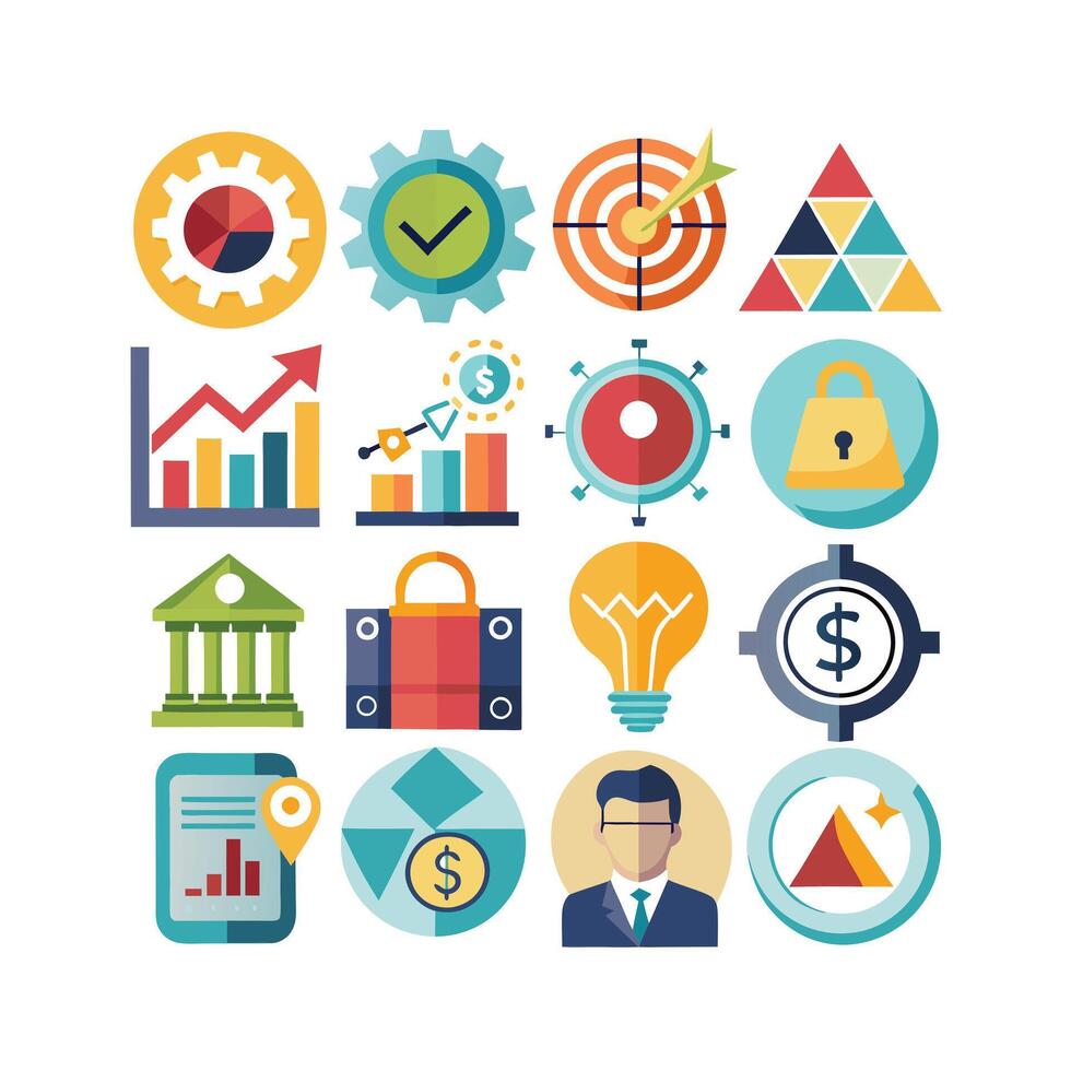 Business and Finance Icon Set Collection for Documents, Websites and ...