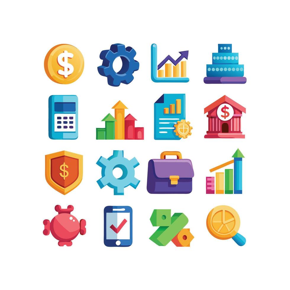 Business and Finance Icon Set Collection for Documents, Websites and ...