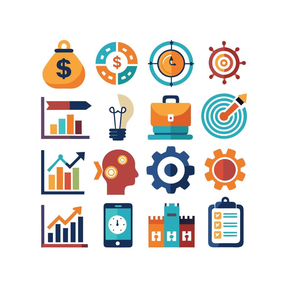 Business and Finance Icon Set Collection for Documents, Websites and ...