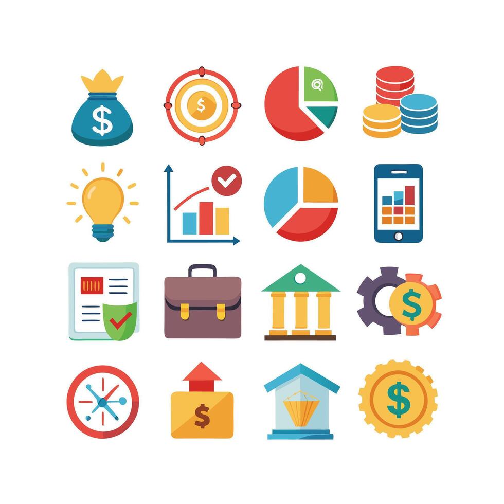 Business and Finance Icon Set Collection for Documents, Websites and ...