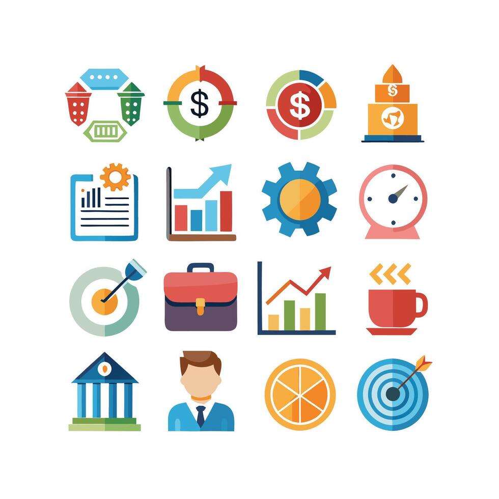 Business and Finance Icon Set Collection for Documents, Websites and ...