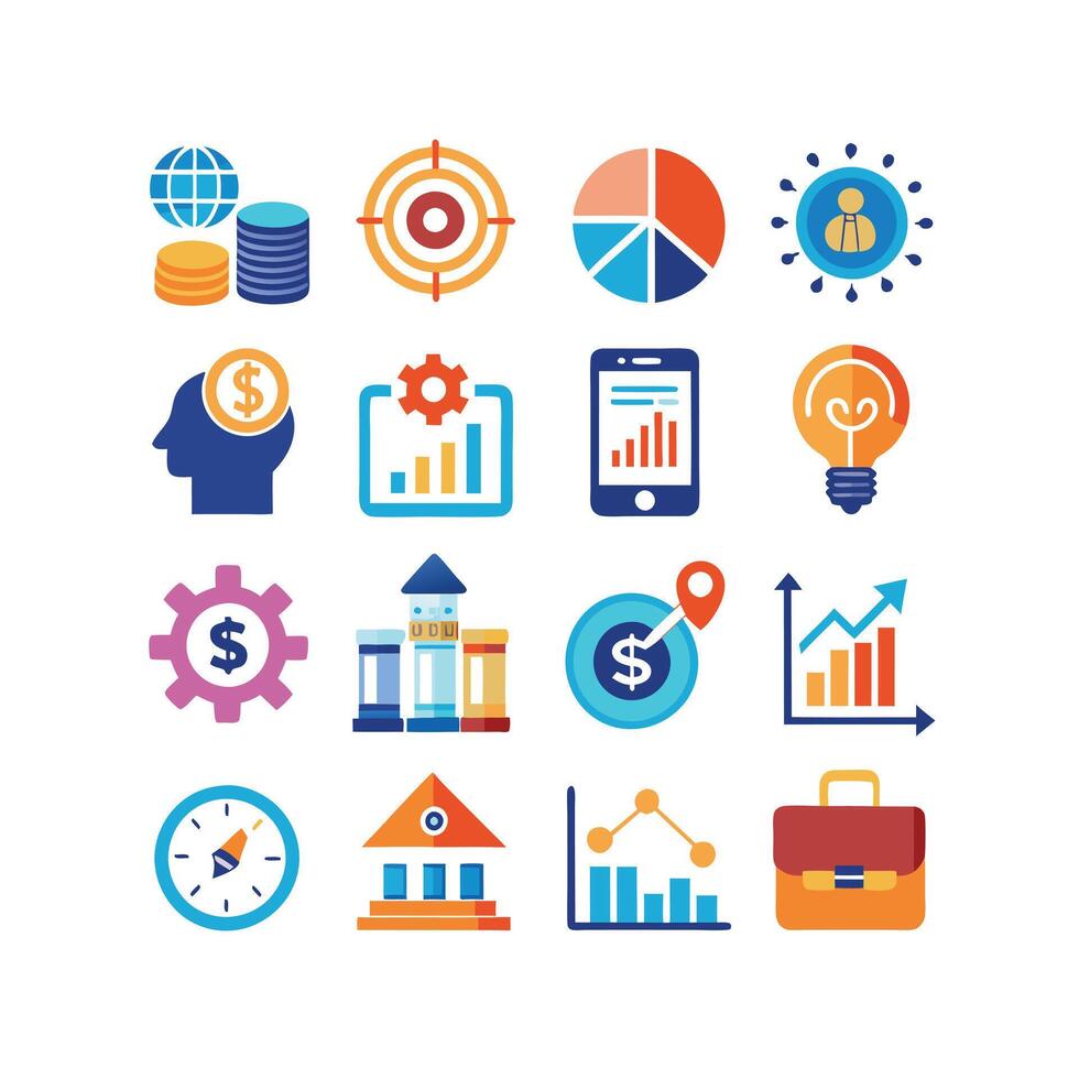 Business and Finance Icon Set Collection for Documents, Websites and ...
