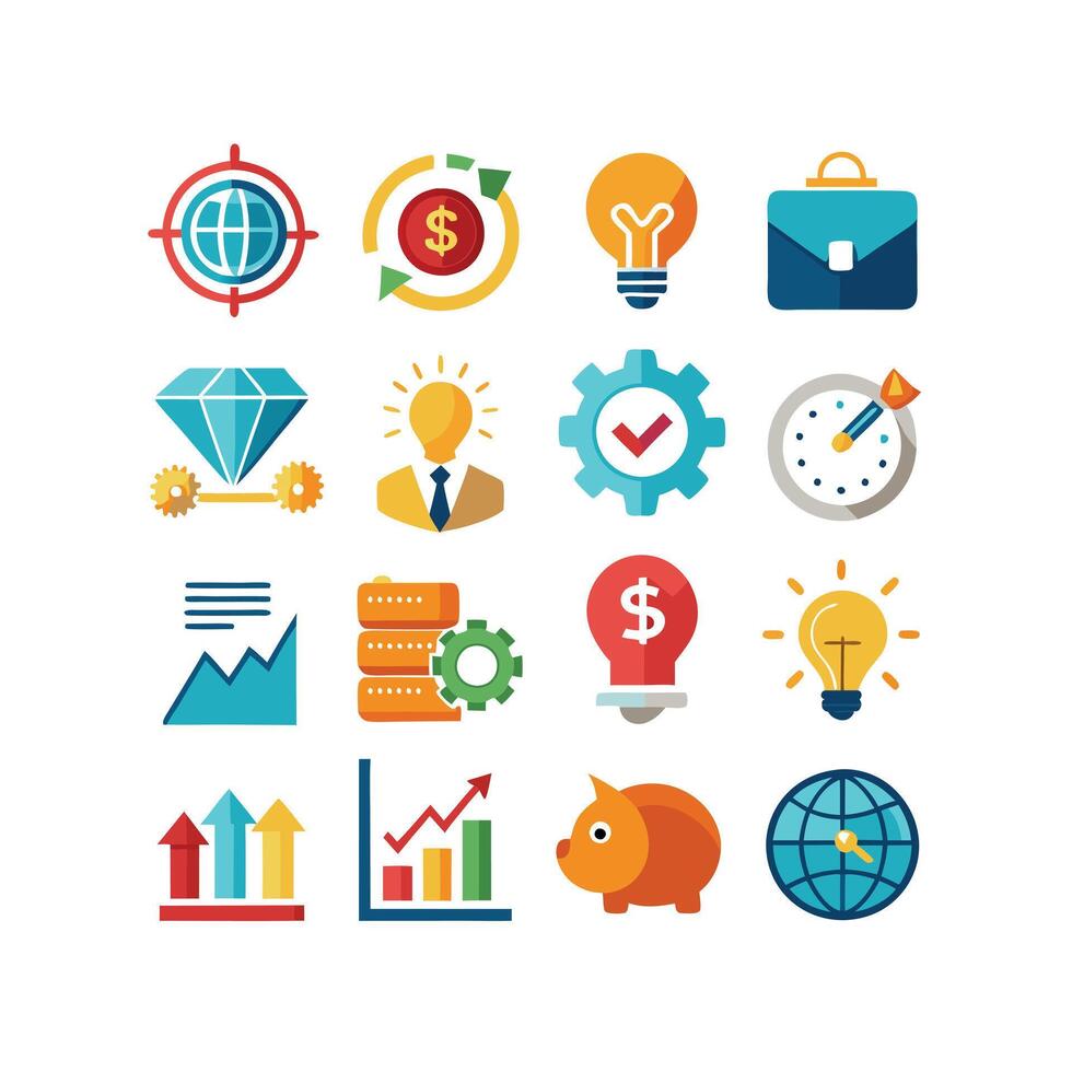 Business and Finance Icon Set Collection for Documents, Websites and ...