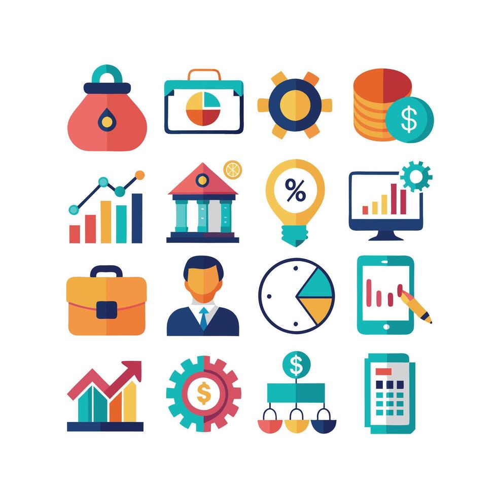 Business and Finance Icon Set Collection for Documents, Websites and ...