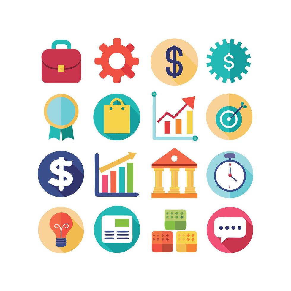 Business and Finance Icon Set Collection for Documents, Websites and ...