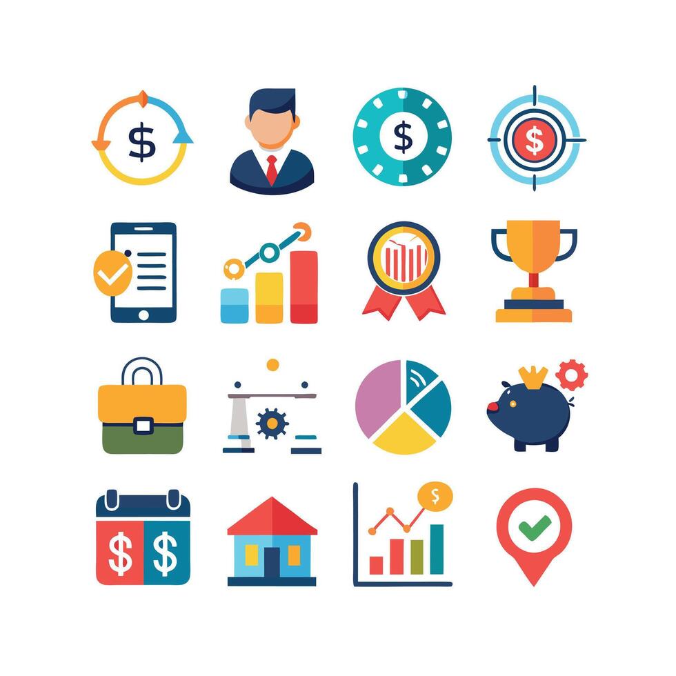 Business and Finance Icon Set Collection for Documents, Websites and ...