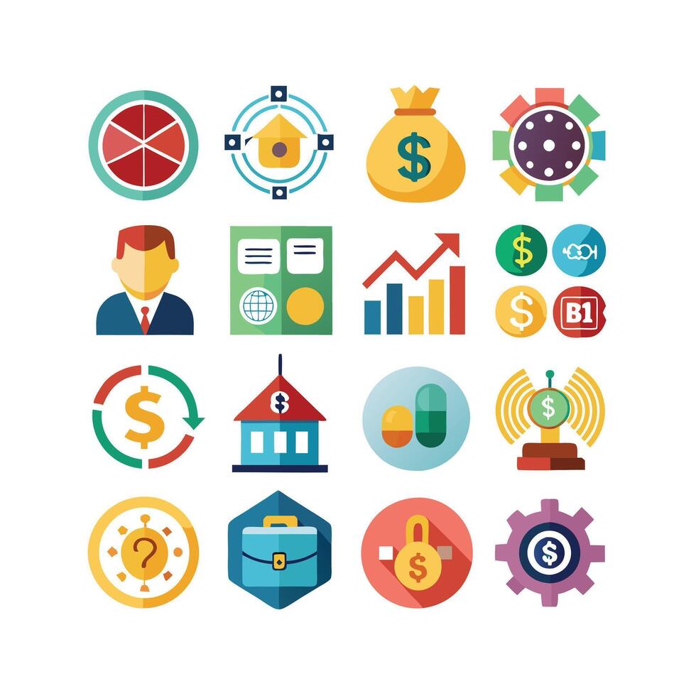 Business and Finance Icon Set Collection for Documents, Websites and ...