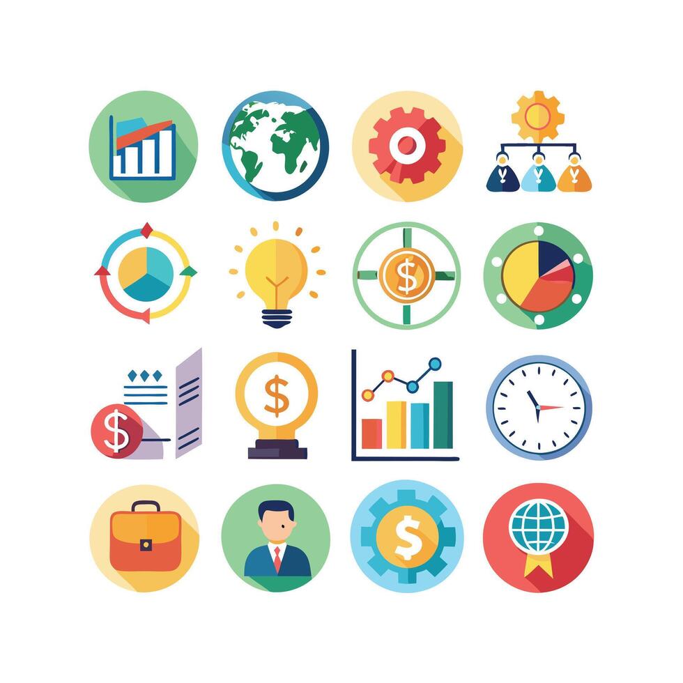 Business and Finance Icon Set Collection for Documents, Websites and ...