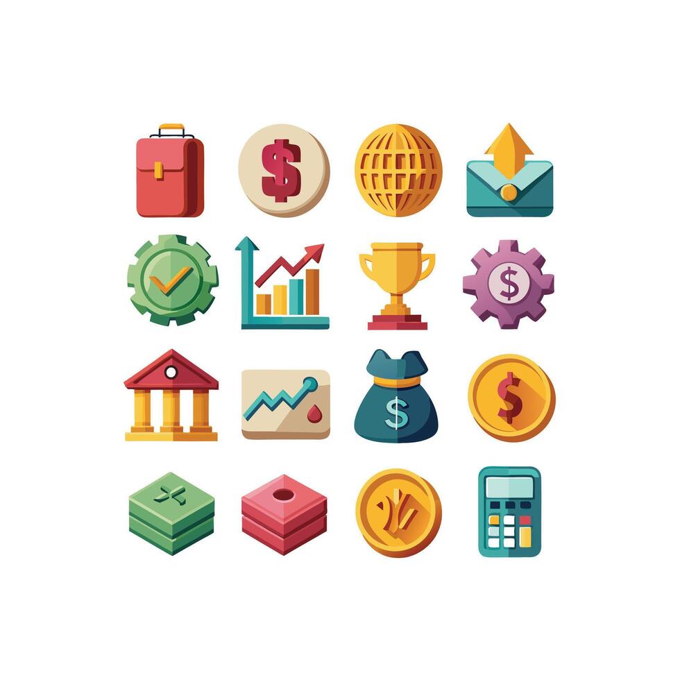 Business and Finance Icon Set Collection for Documents, Websites and ...