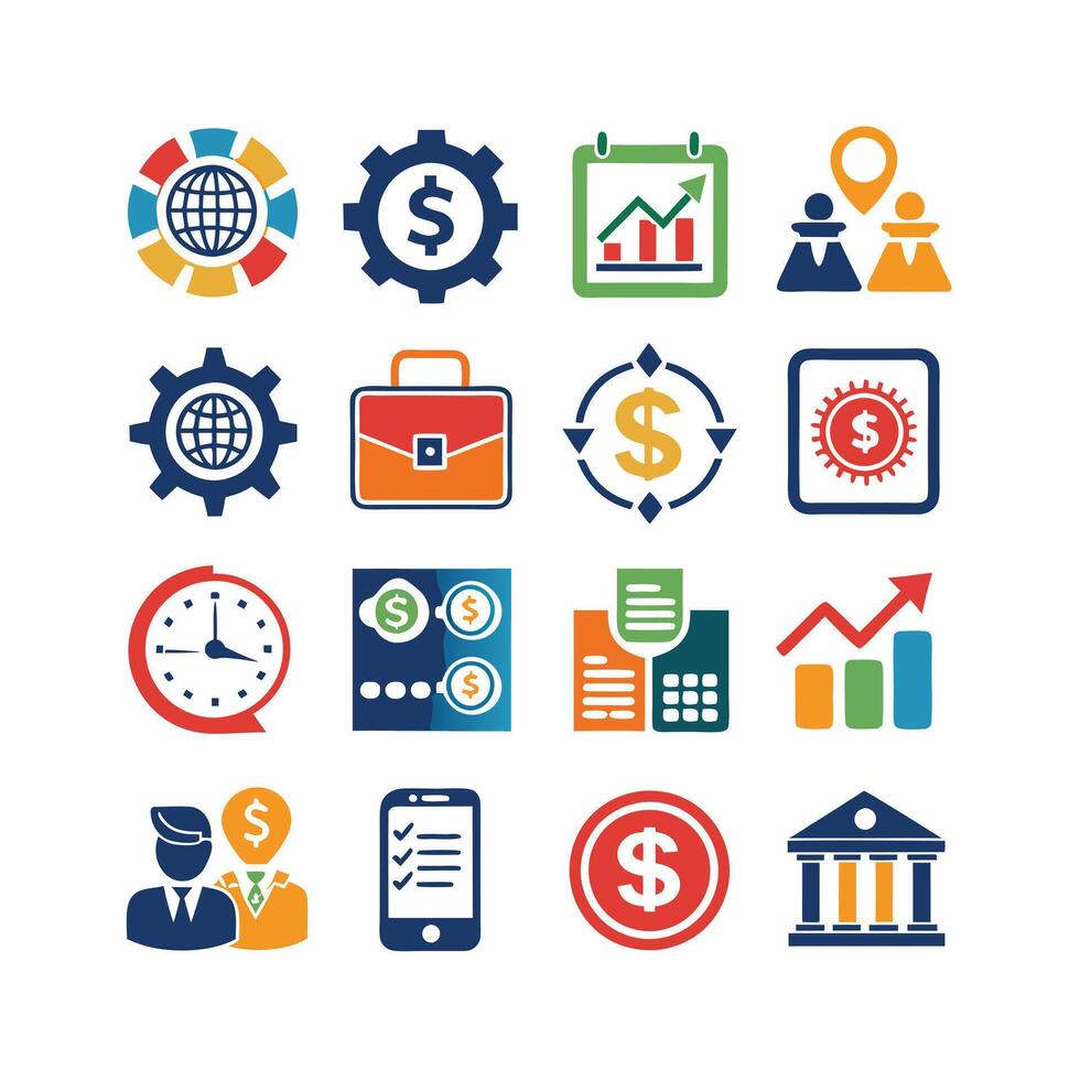 Business and Finance Icon Set Collection for Documents, Websites and ...