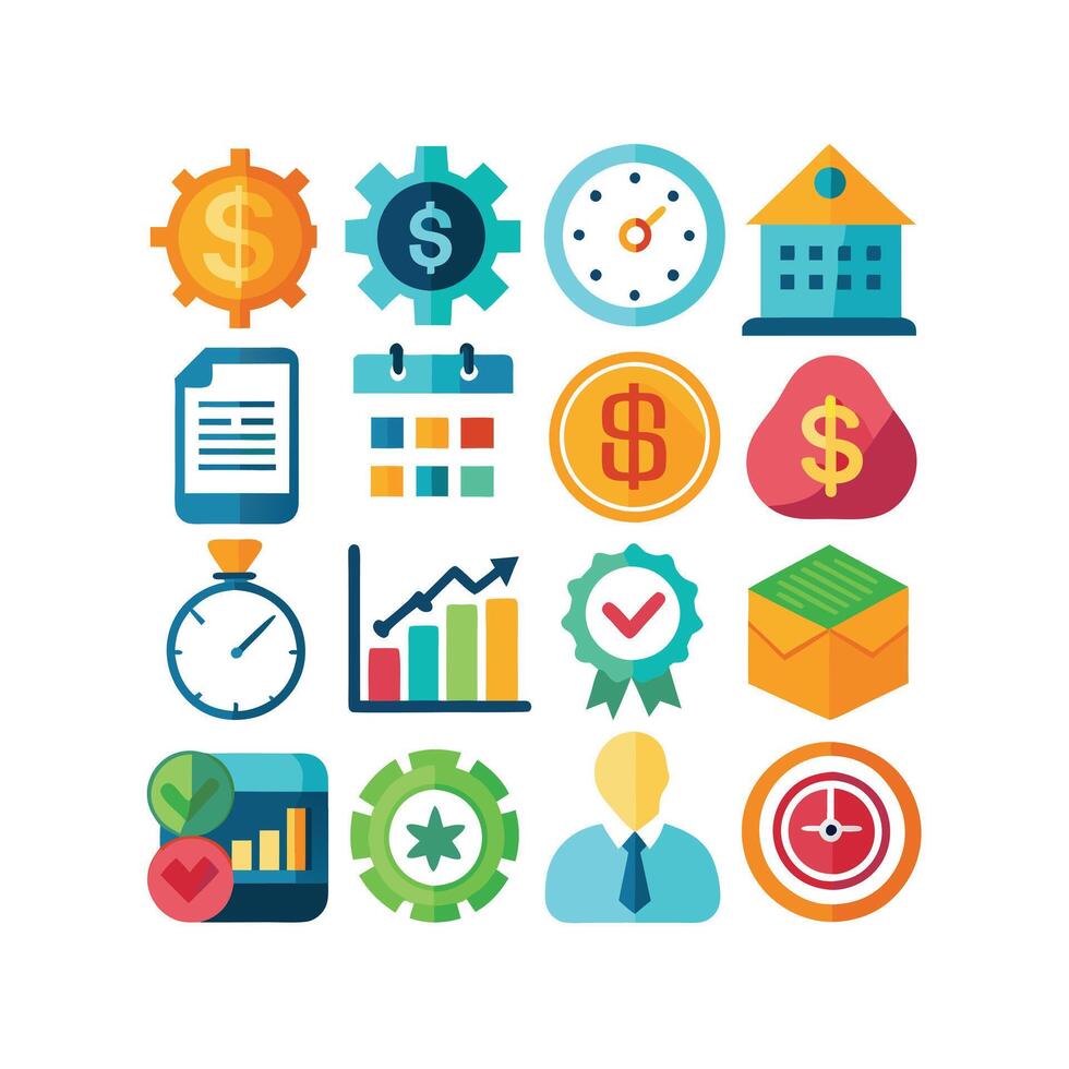 Business and Finance Icon Set Collection for Documents, Websites and ...