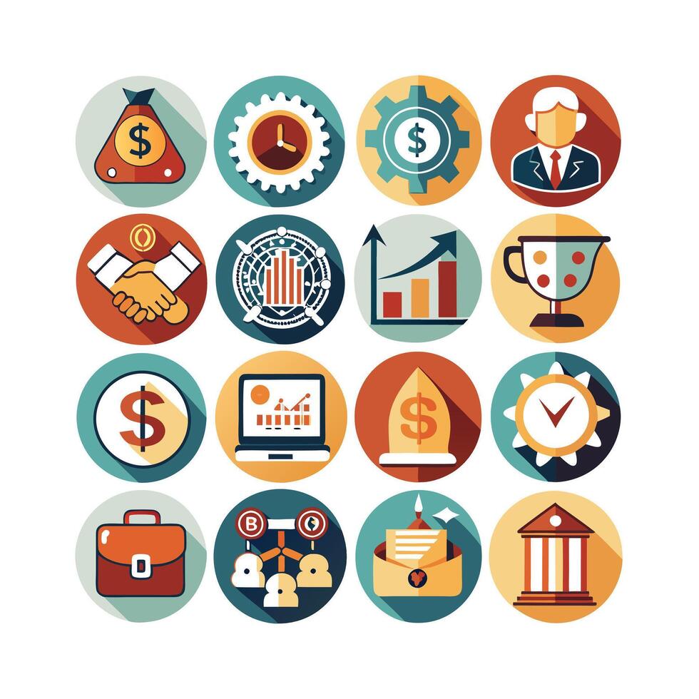 Business and Finance Icon Set Collection for Documents, Websites and ...