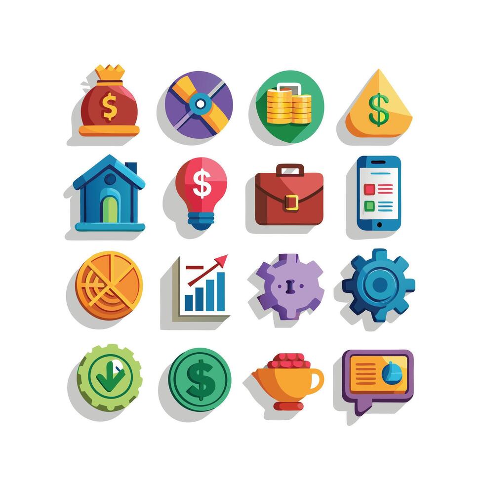 Business and Finance Icon Set Collection for Documents, Websites and ...