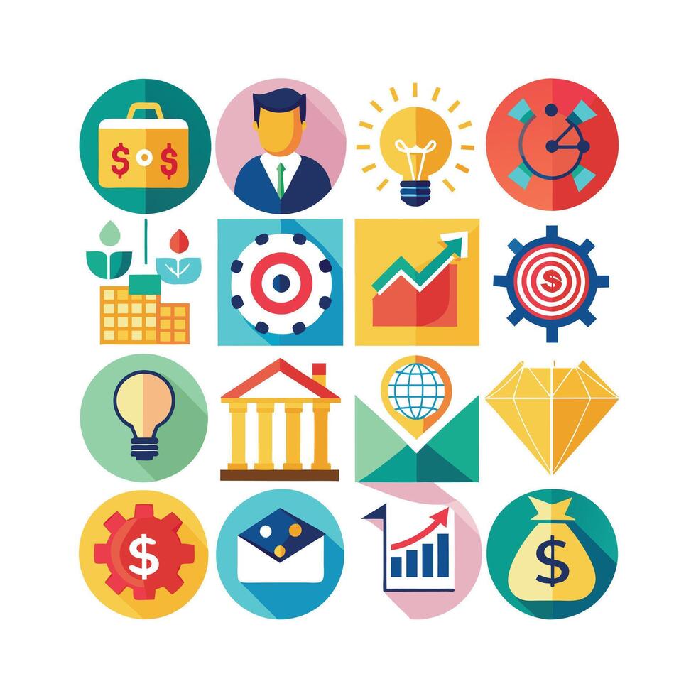 Business and Finance Icon Set Collection for Documents, Websites and ...