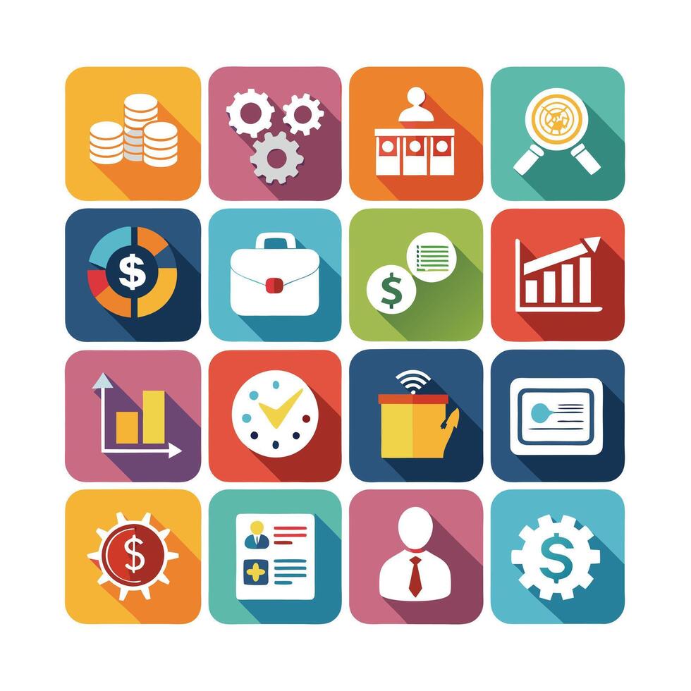 Business and Finance Icon Set Collection for Documents, Websites and ...