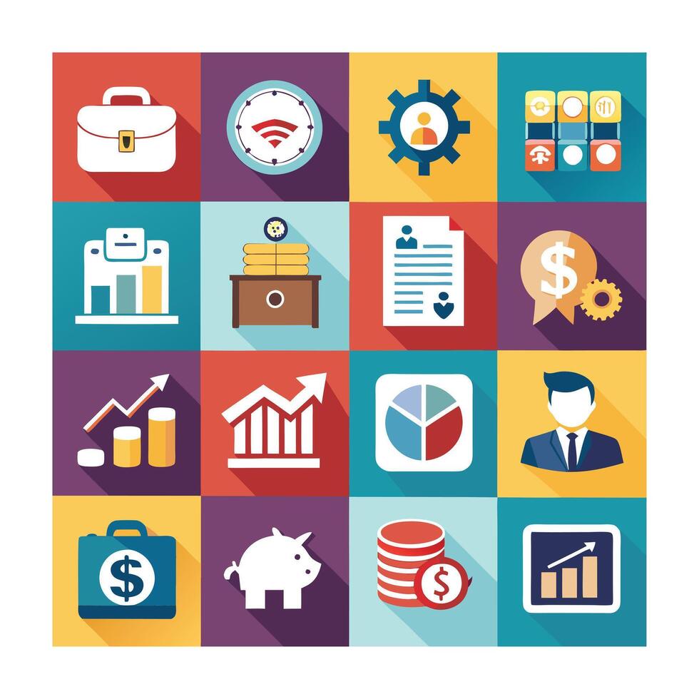 Business and Finance Icon Set Collection for Documents, Websites and ...