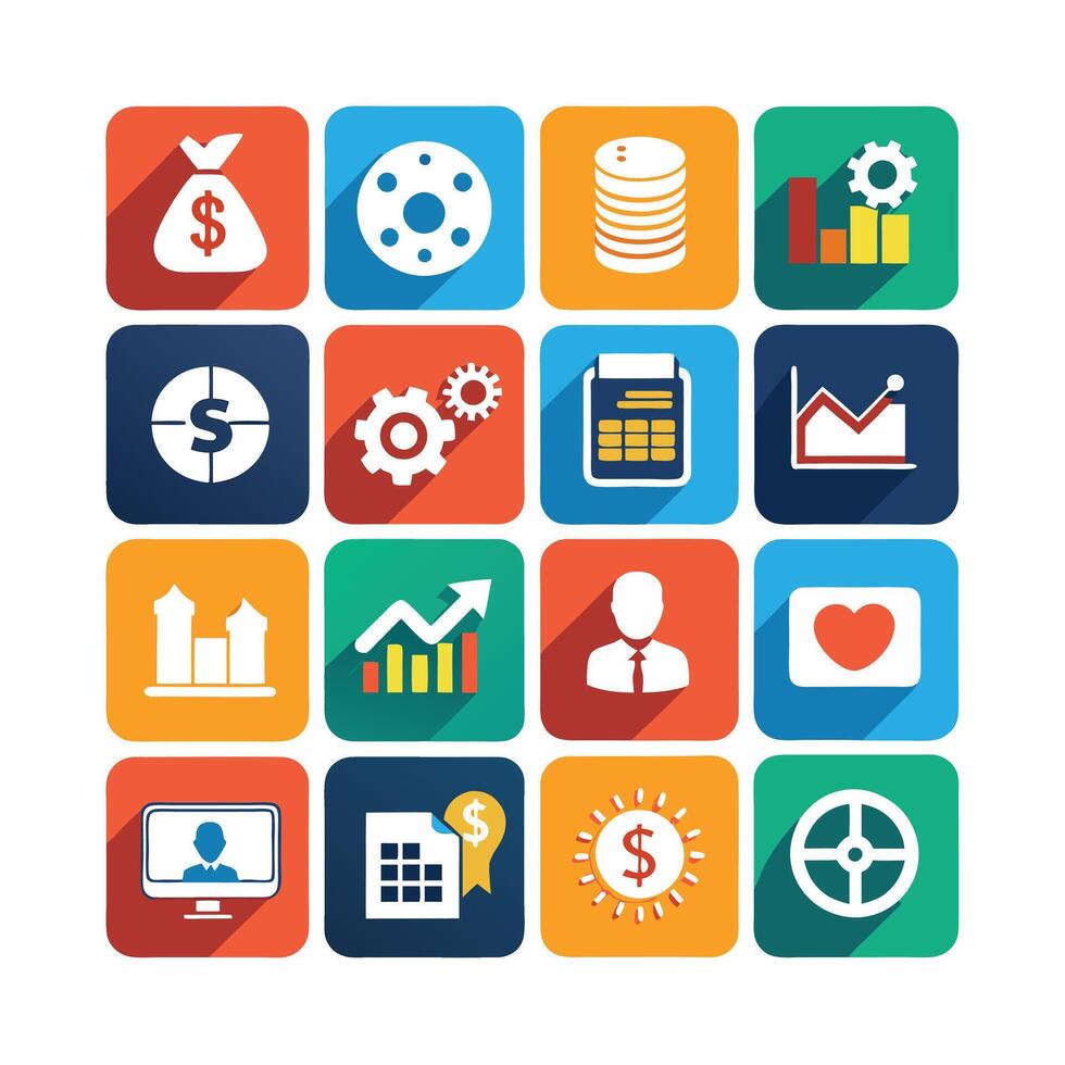 Business and Finance Icon Set Collection for Documents, Websites and ...