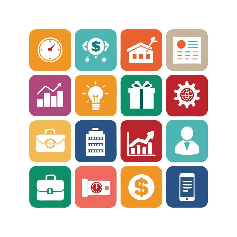 Business and Finance Icon Set Collection for Documents, Websites and ...