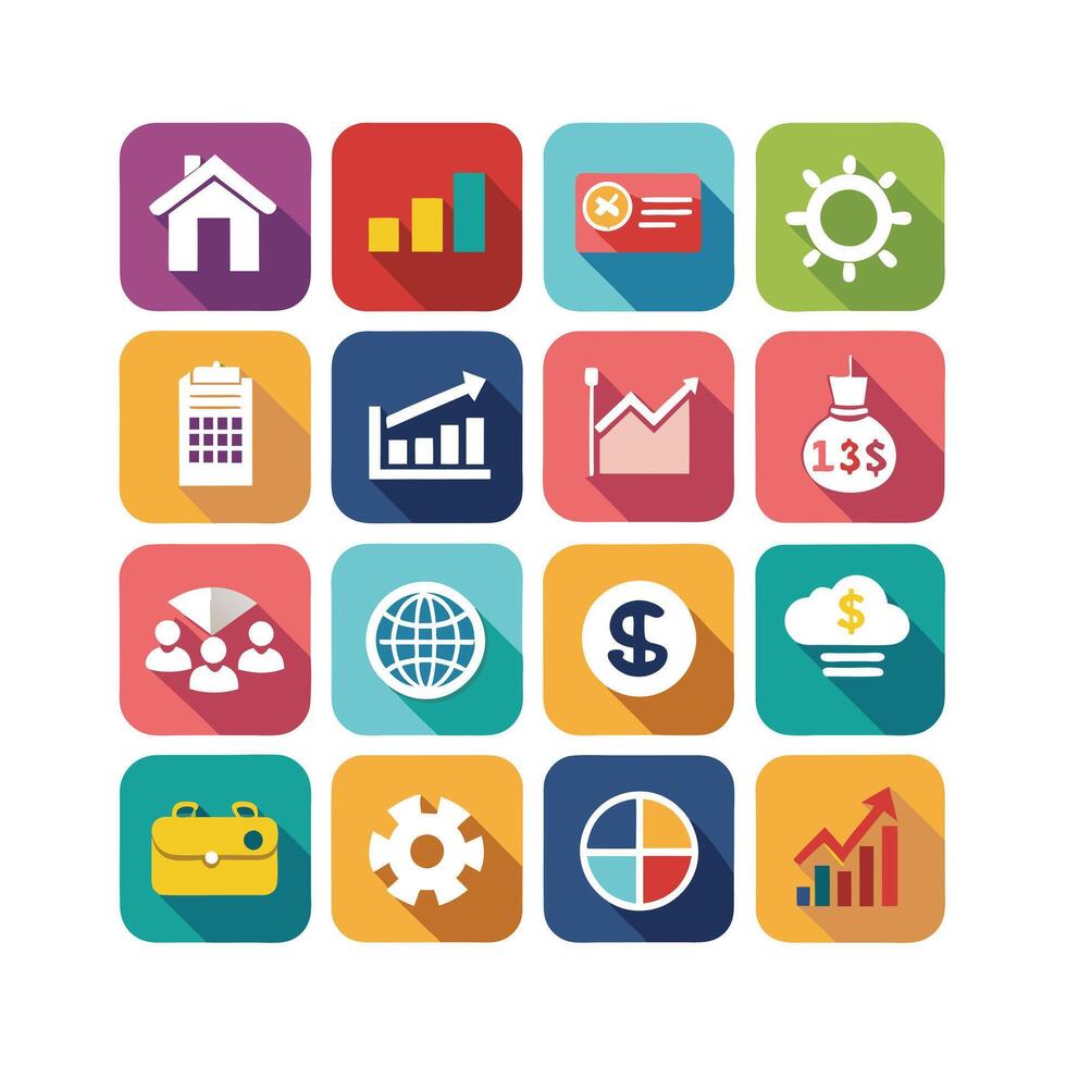 Business and Finance Icon Set Collection for Documents, Websites and ...