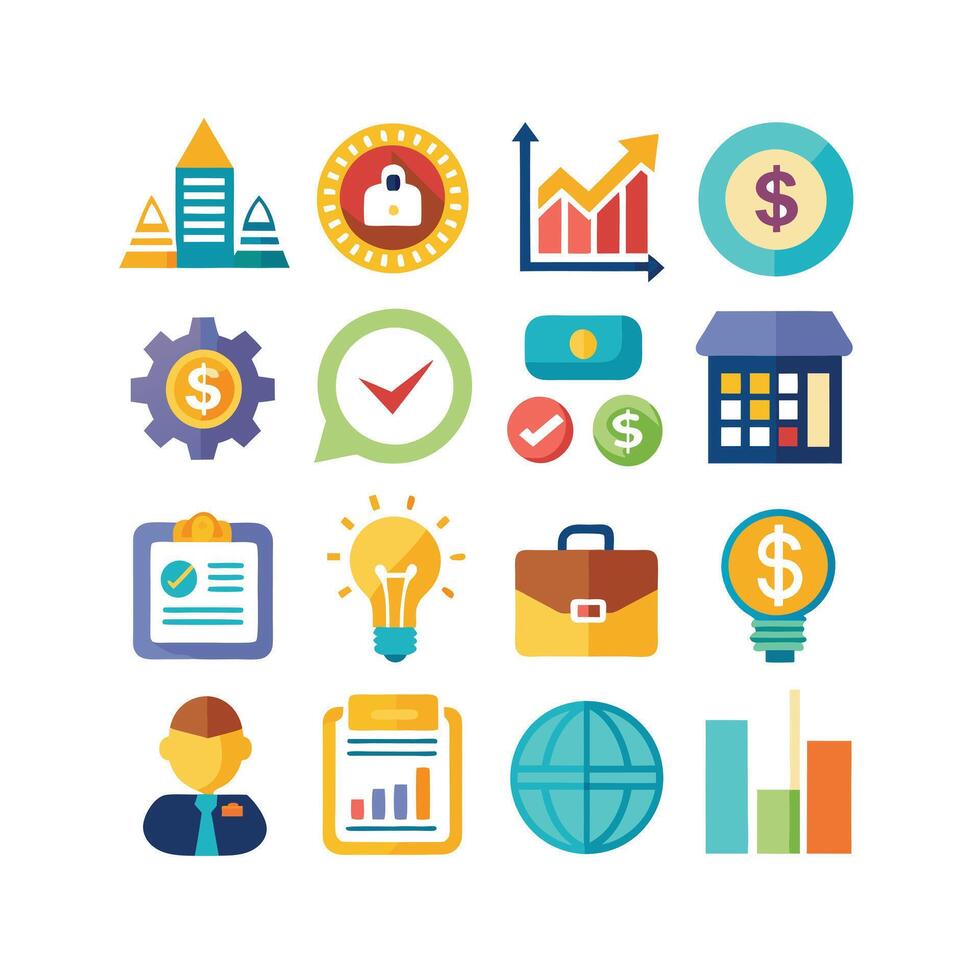 Business and Finance Icon Set Collection for Documents, Websites and ...