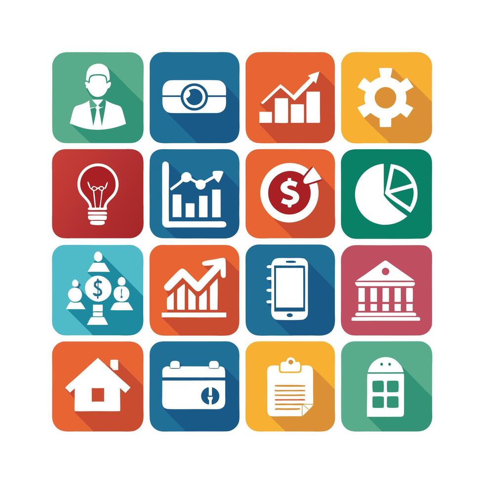 Business and Finance Icon Set Collection for Documents, Websites and ...