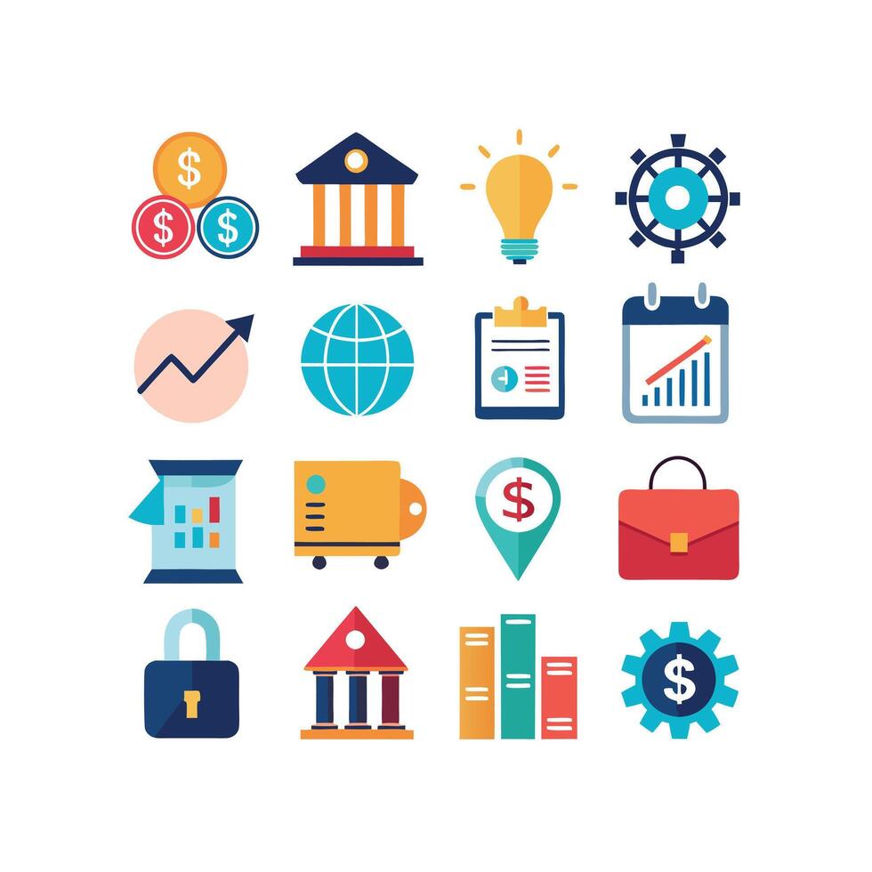 Business and Finance Icon Set Collection for Documents, Websites and ...