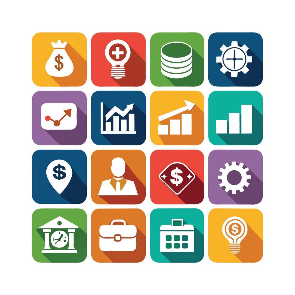 Business and Finance Icon Set Collection for Documents, Websites and ...